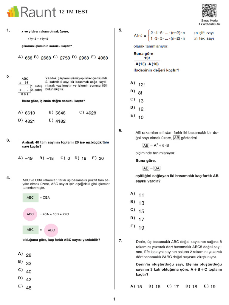 12 TM Test | PDF
