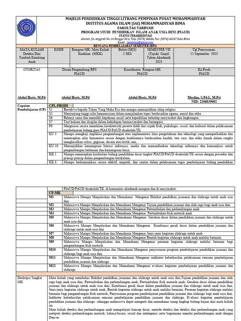 RPS Penjas Jadi | PDF