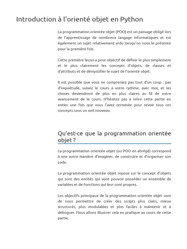 Introduction À L'orienté Objet | PDF | Classe (informatique ...