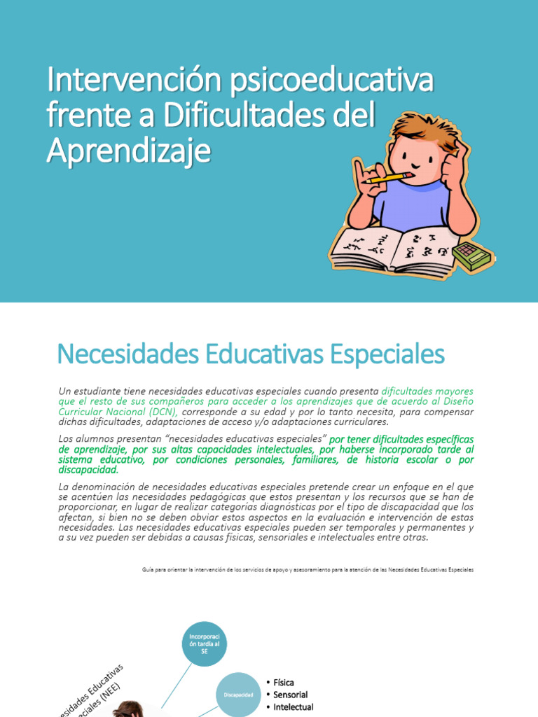Intervención Frente A Las Dificultades Del Aprendizaje | PDF | Aprendizaje | Desorden ...