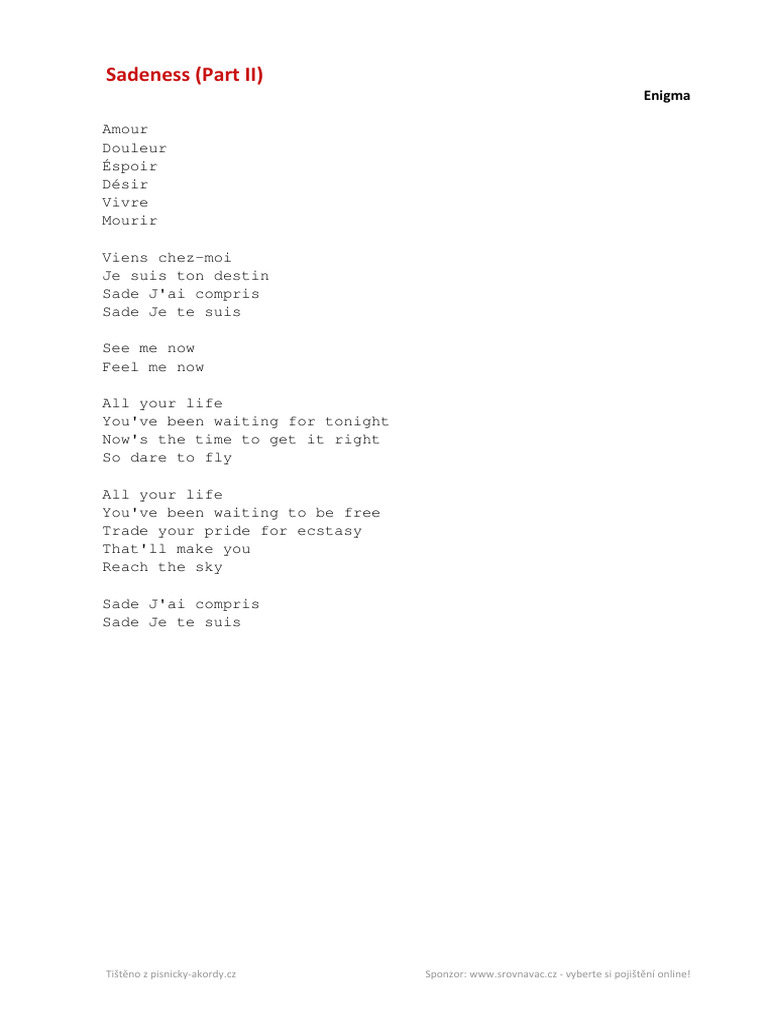 Sadeness Part II | PDF