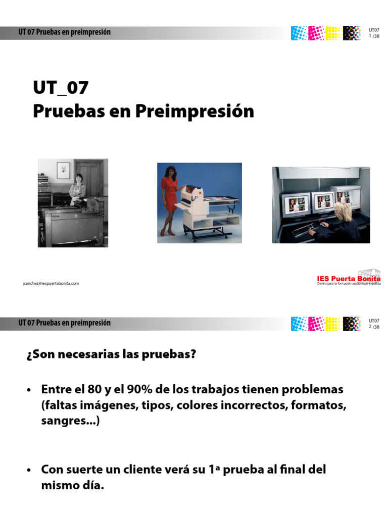 UT 07 Pruebas en Preimpresión | Descargar gratis PDF | Color | Impresora (Computación)