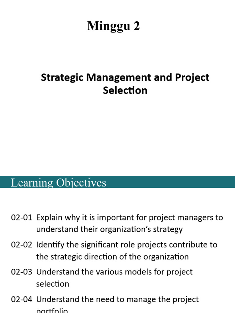 Ch02-Project Selection-Agustus 2023 | PDF | Net Present Value | Strategic Management