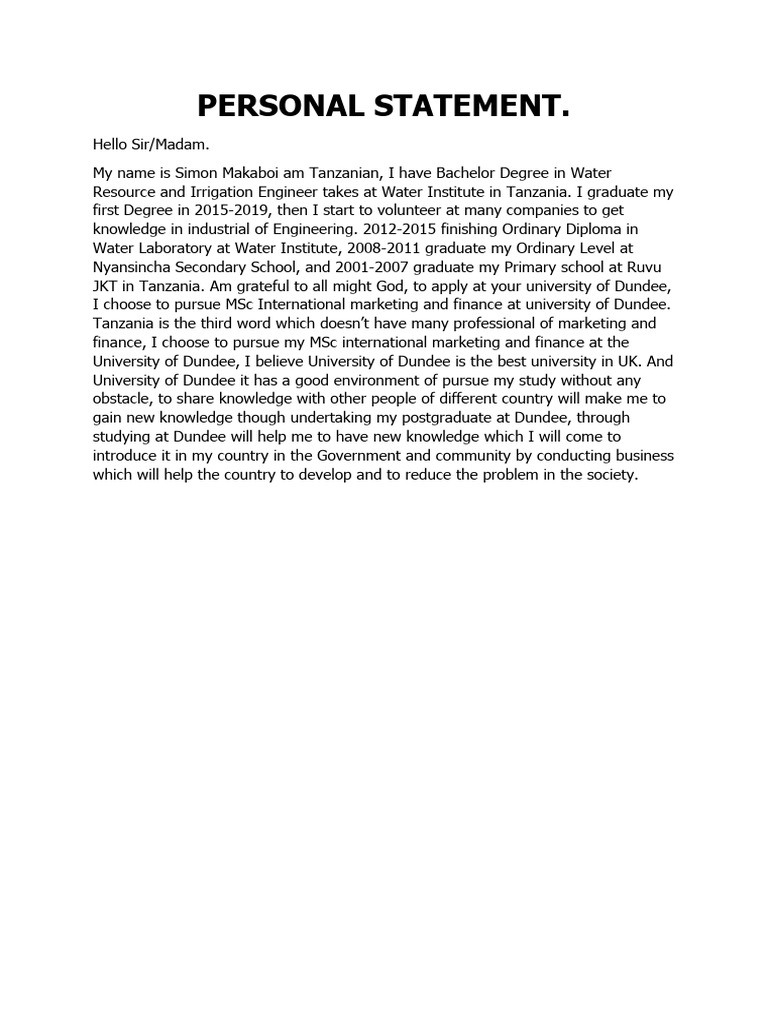 Personal Statement | PDF | Career & Growth | Social Science