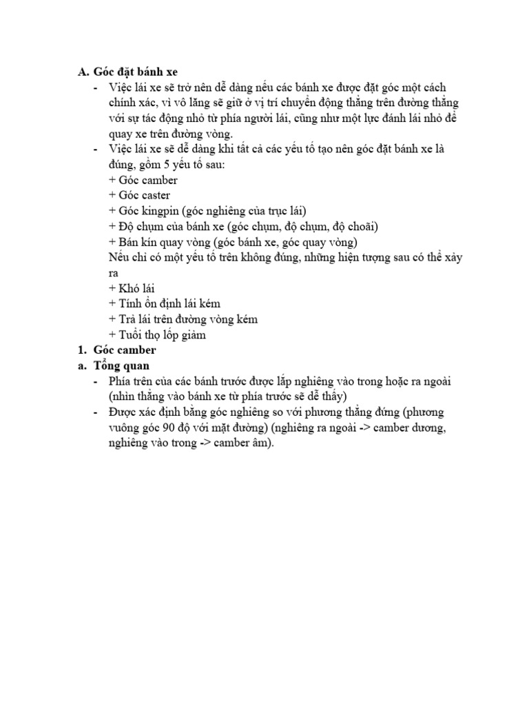 Góc đặt bánh xe | PDF