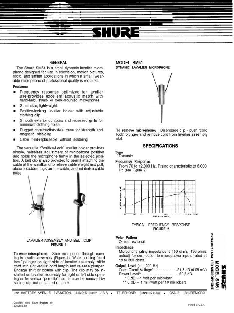 SM51-1985 Guide en-US | PDF | Microphone | Electrical Engineering