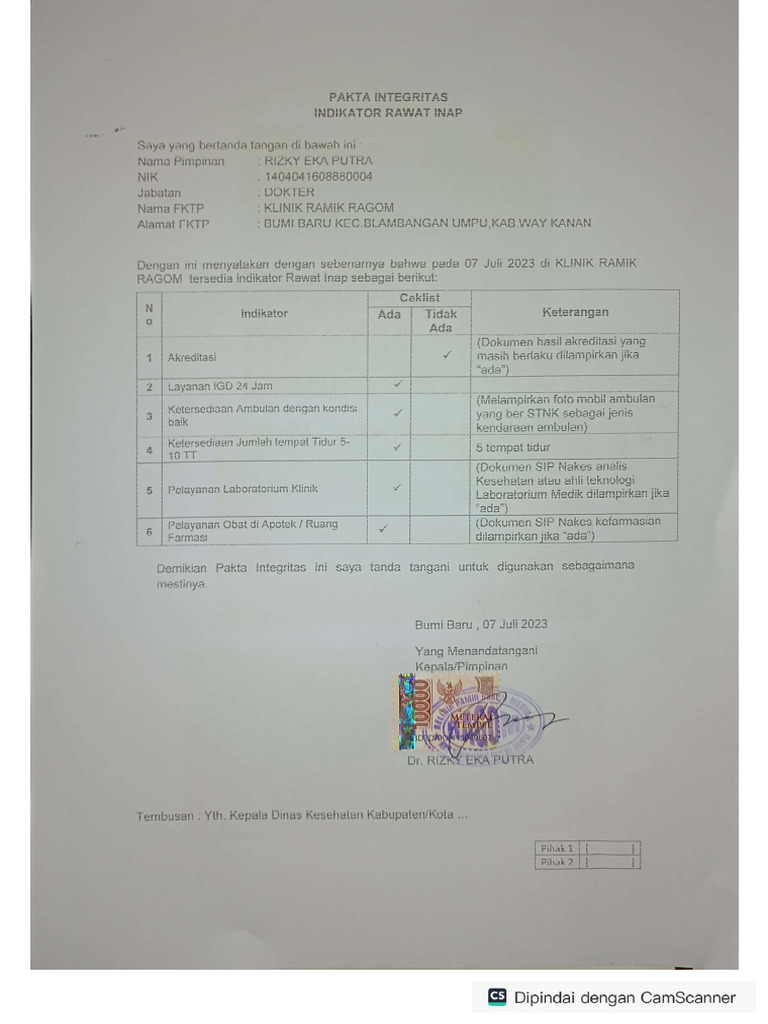 Pakta Integeritas Ramik Ragom | PDF