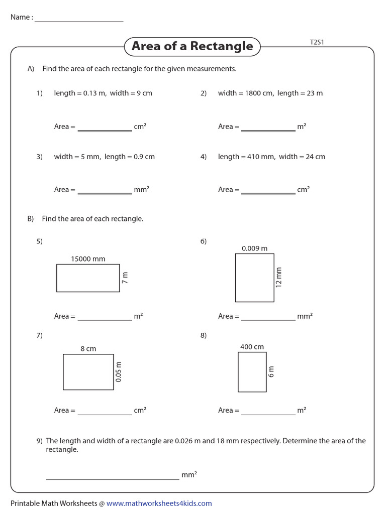 Rectangle Unit Conversion t2 1 | PDF | Length | Metric Geometry