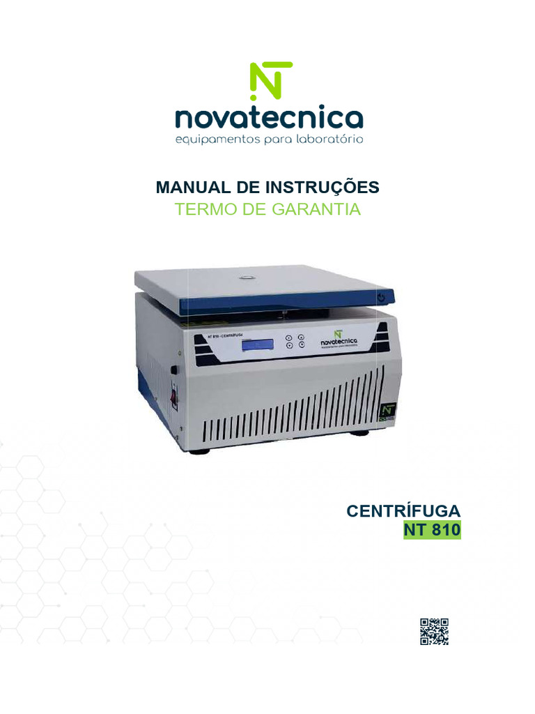 Manual da Centrífuga NT 810 | PDF | Centrifugação | Centrífuga