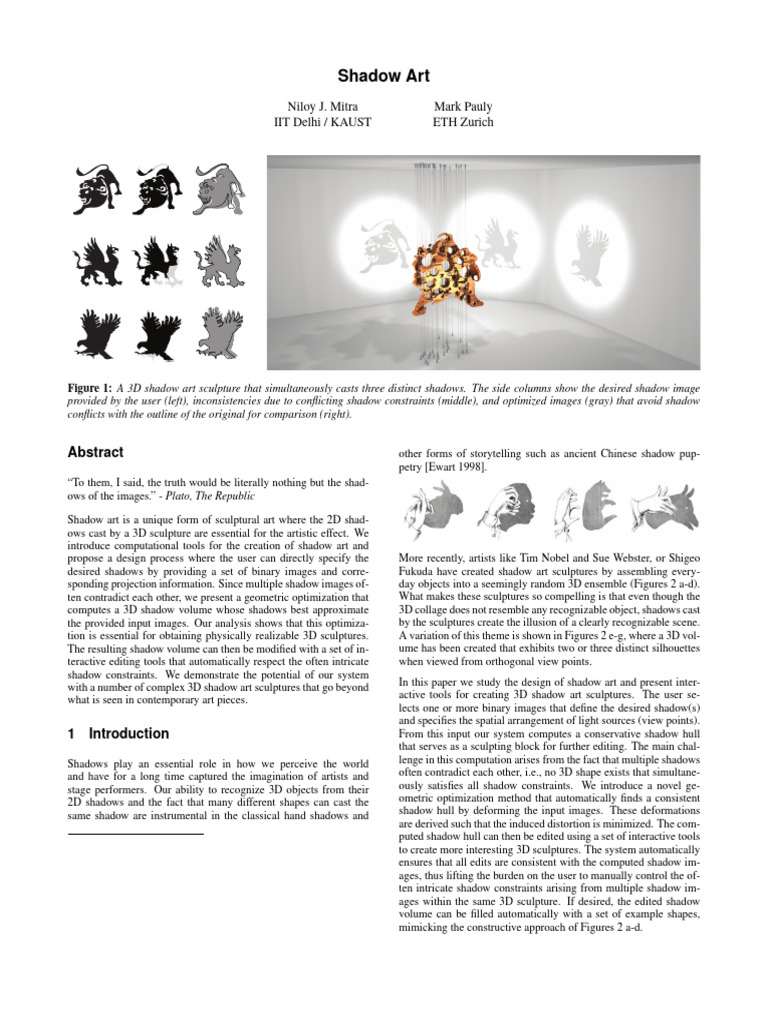 Shadow Art - 2009 | PDF | 3 D Computer Graphics | Voxel