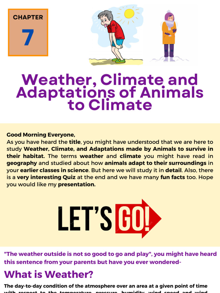 Weather, Climate, and Animal Adaptations | PDF | Atmosphere Of Earth ...