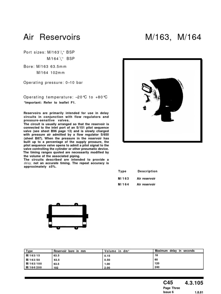 M - 163 - Air Reservoirs | PDF | Valve | Gases