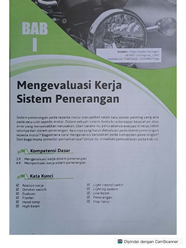 Bab I Mengevaluasi Kerja Sistem Penerangan | PDF