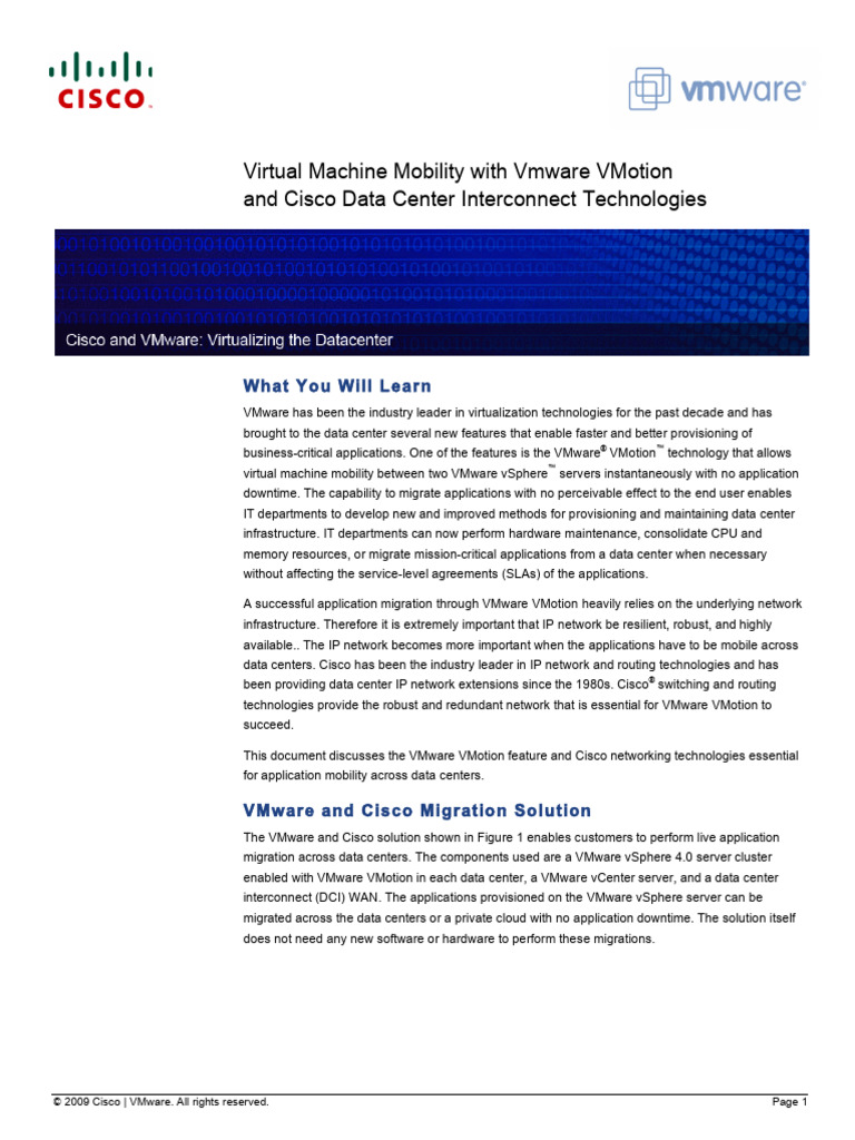 Dci Project Layer2 And Vmotion Pdf Computer Network V Mware