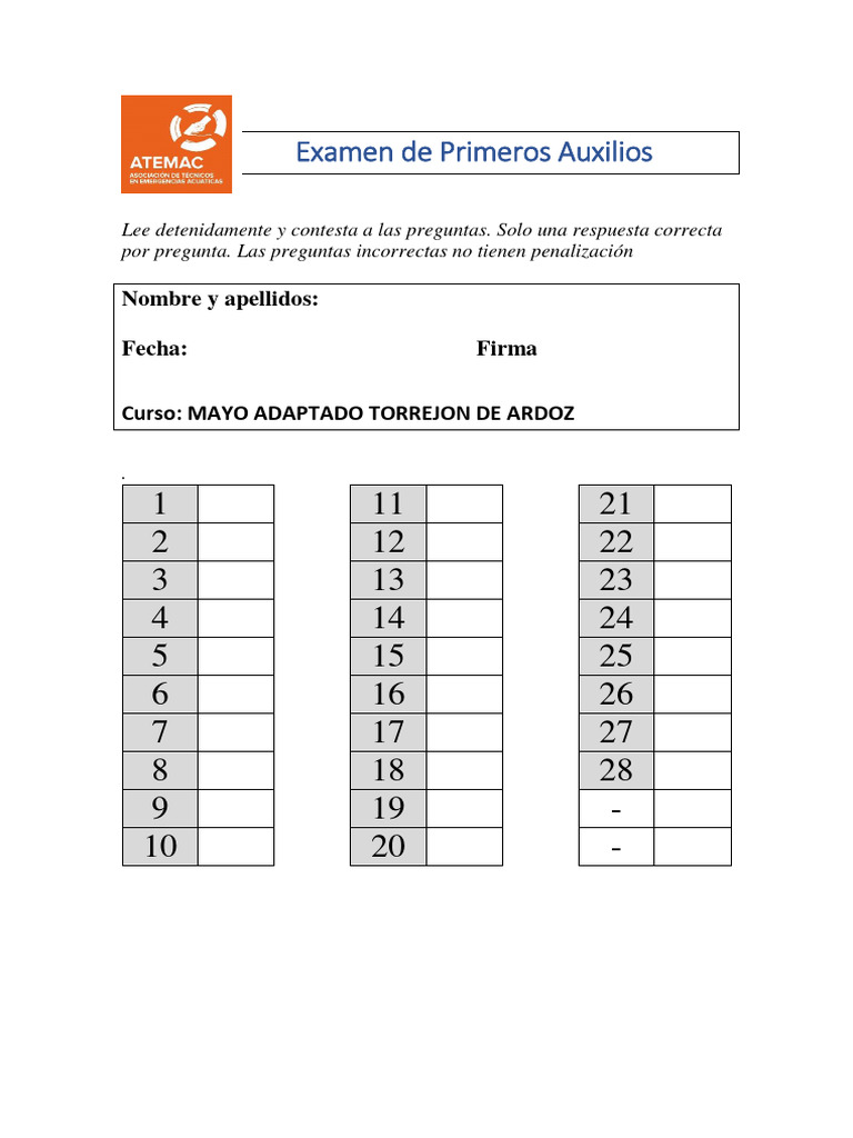 HOJA Examen P. Aux | PDF