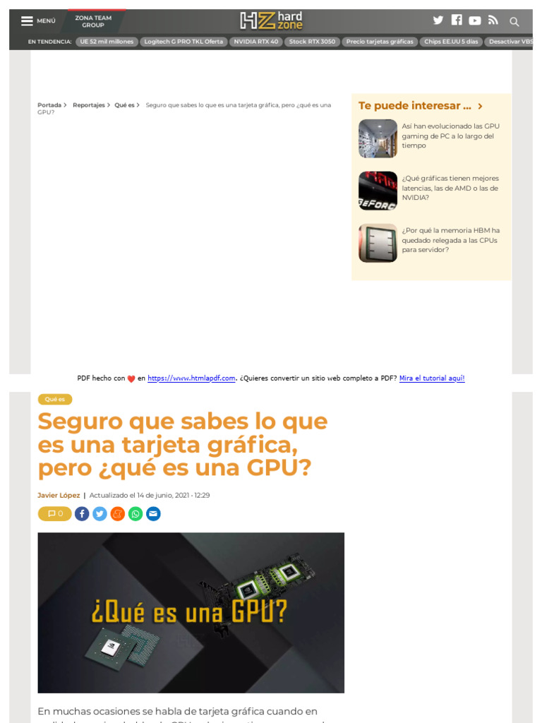 Que Es - Gpu Caracteristicas Especificaciones | PDF | Unidad de procesamiento gráfico | Gráficos ...