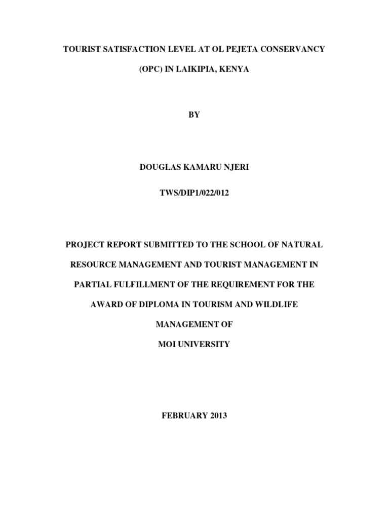 Tourism Project Report | PDF | Customer Satisfaction | Behavior