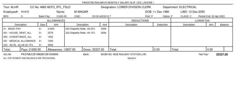 4683-Aefo RTL Fsld-0 - C - 41410-2023-3 Payslip-Alhr-lahore Alhr 4683 ...
