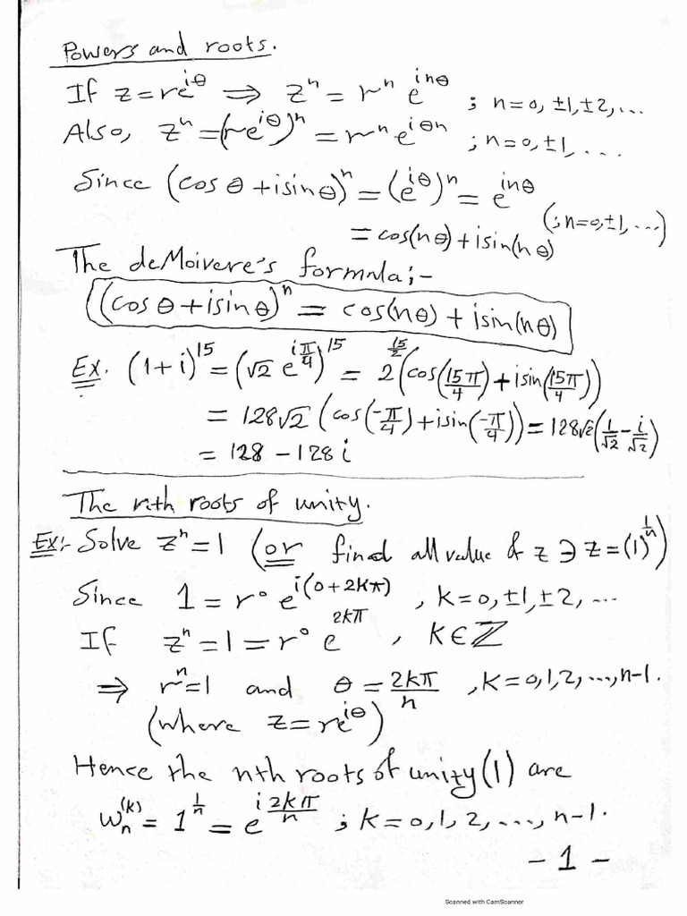 Power and Roots in Complex Analysis-1 | PDF