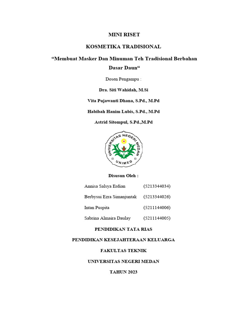 Mini Riset Kosmetika Kel 8 | PDF | Kesehatan Holistik