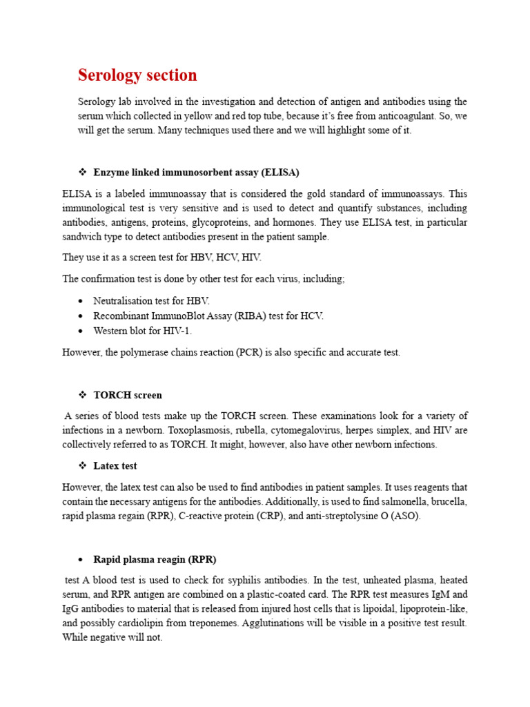 Serology | PDF | Elisa | Serology
