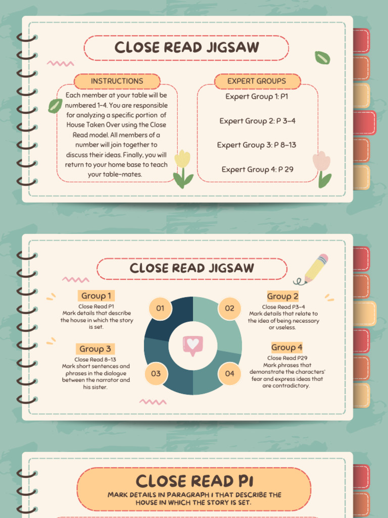 House Taken Over Close Read Jigsaw | PDF | Cognitive Science | Human ...