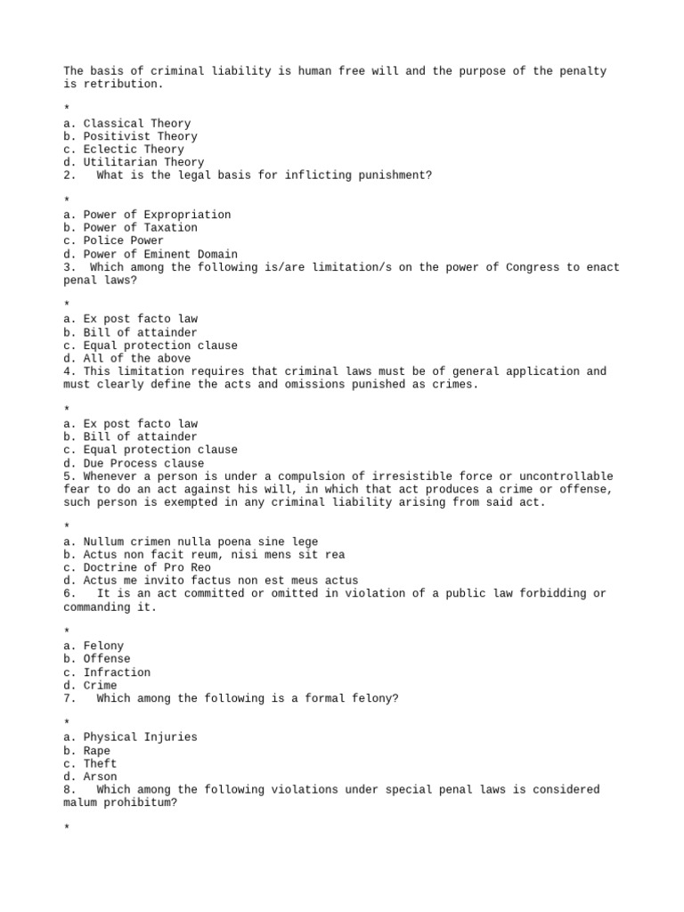 Board Exam Trial On CLJ 1 | PDF | Plea | Criminal Law