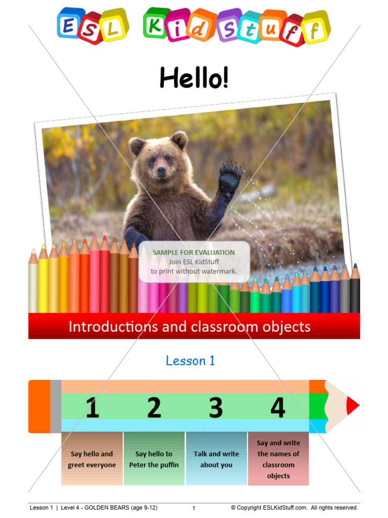 PDF Level 4 Lesson 1 Sample US | PDF | All Rights Reserved | Classroom