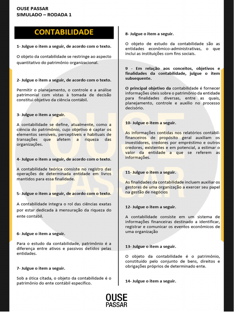 1º Rodada - Gabarito - Simulado (Sem Comentários) | PDF | Direito