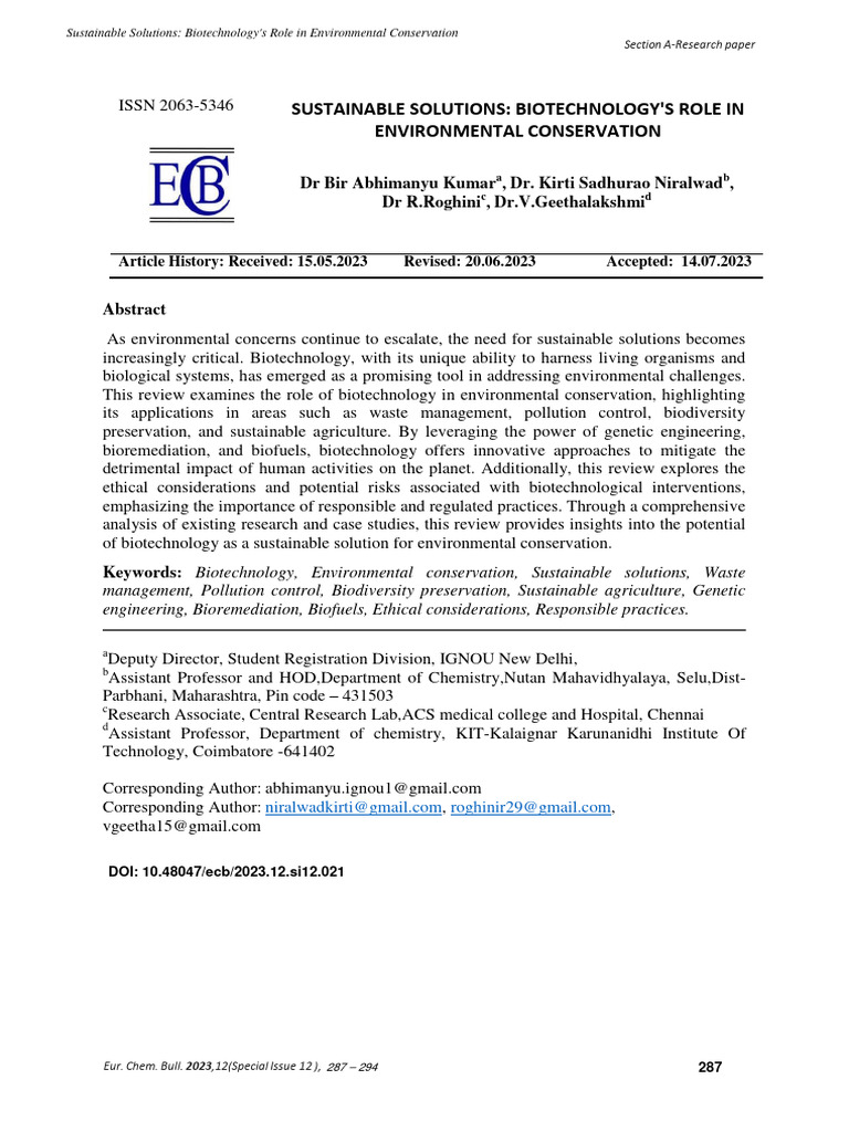 European Chemical Bulletin - 2023 | PDF | Biotechnology | Genetic ...