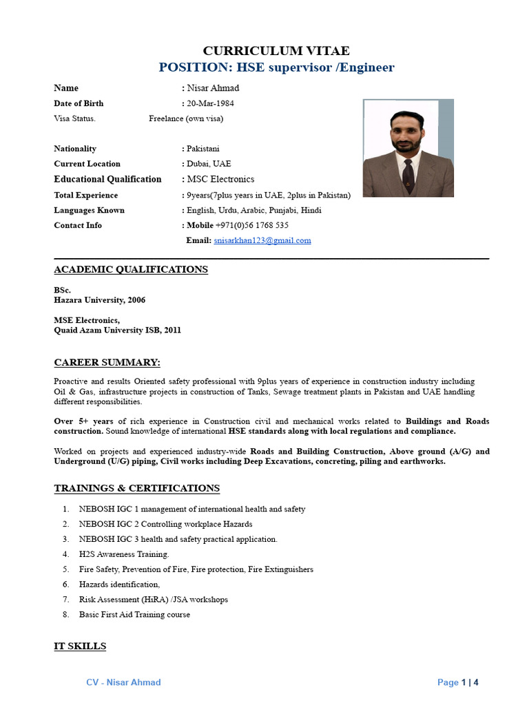 Hse Engineer | Download Free PDF | Safety | Occupational Safety And Health