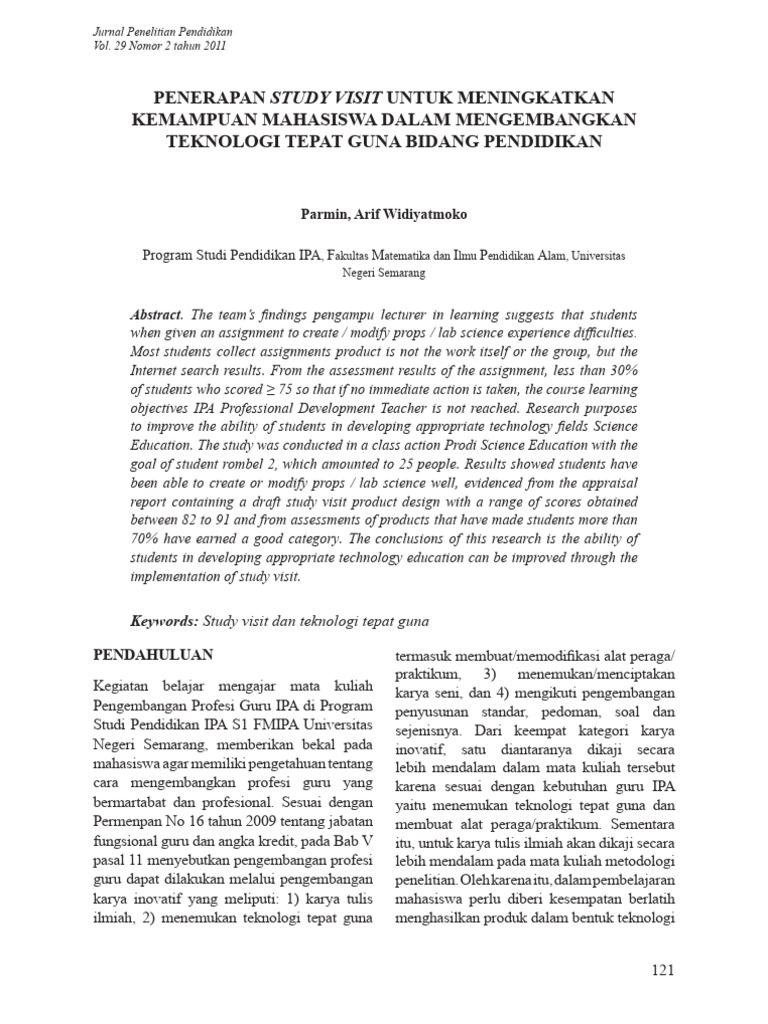 ID Penerapan Study Visit Untuk Meningkatkan | PDF | Cognition
