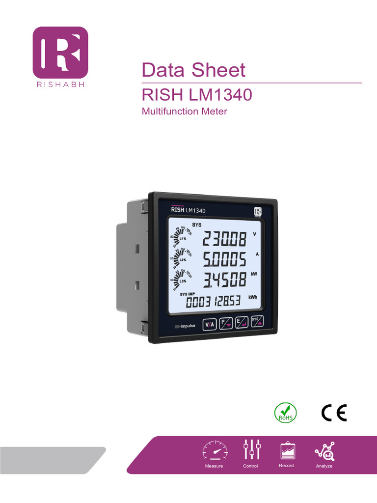 Datasheet RISH LM 1340 | Download Free PDF | Relay | Ac Power