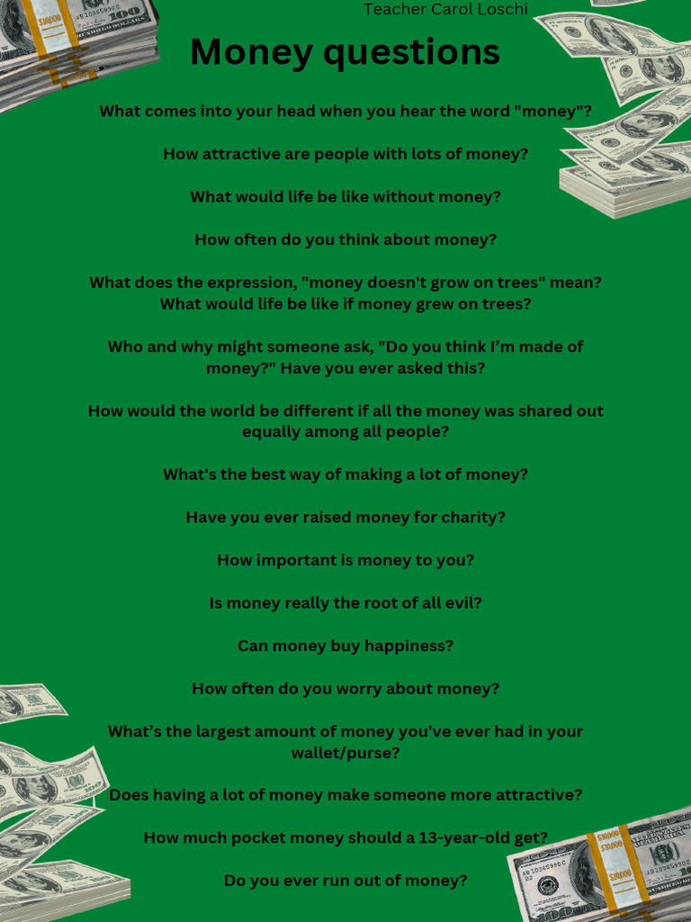Thought-Provoking Money Questions | PDF