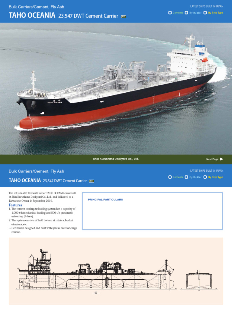Bulk Carriers Cement, Fly Ash | PDF | Ships | Merchant Navy