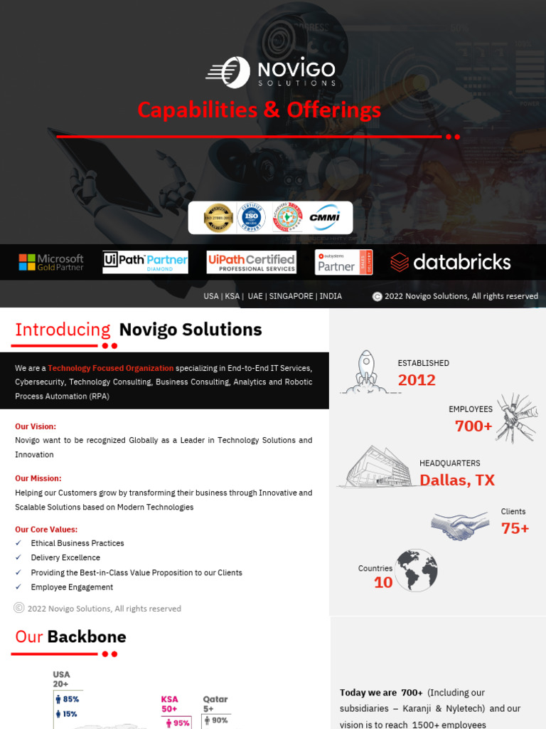 Novigo Solutions Corporate Deck | PDF | Analytics | Cloud Computing