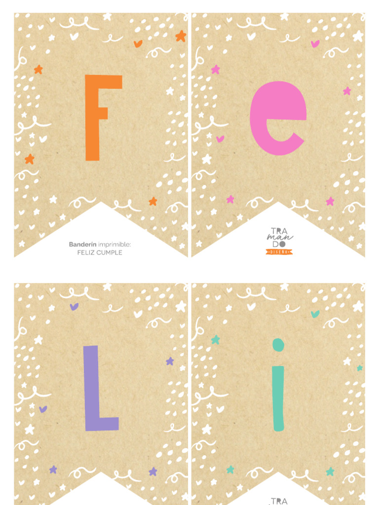 BANDERIN IMPRIMIBLE FELIZ CUMPLE | PDF