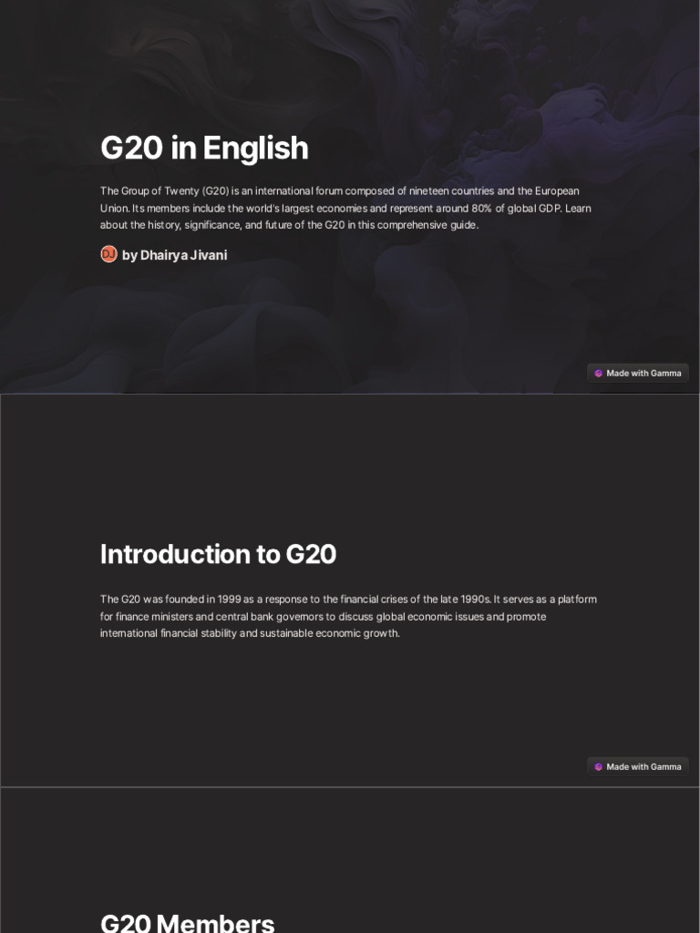 G20 in English | PDF | Economies | World Economy