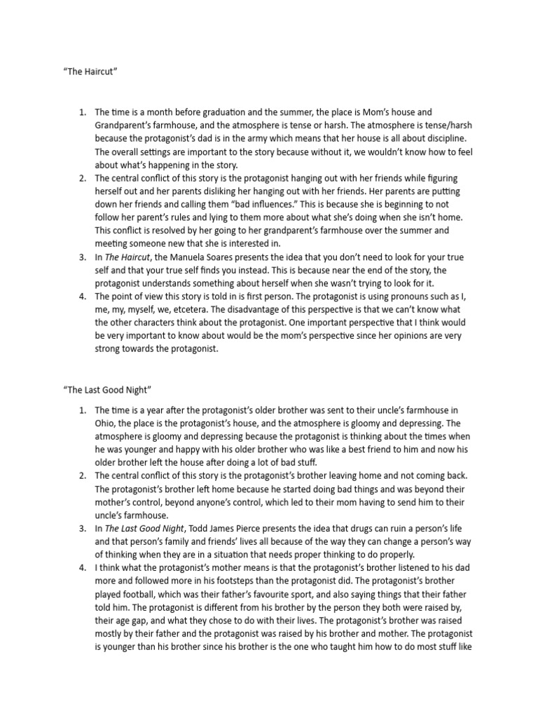 Short Story Answers | PDF