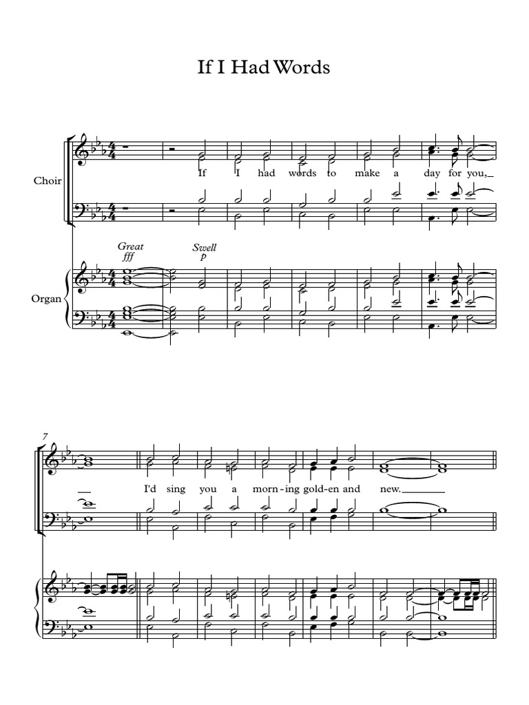 If I Had Words Eb Choir + Organ | PDF