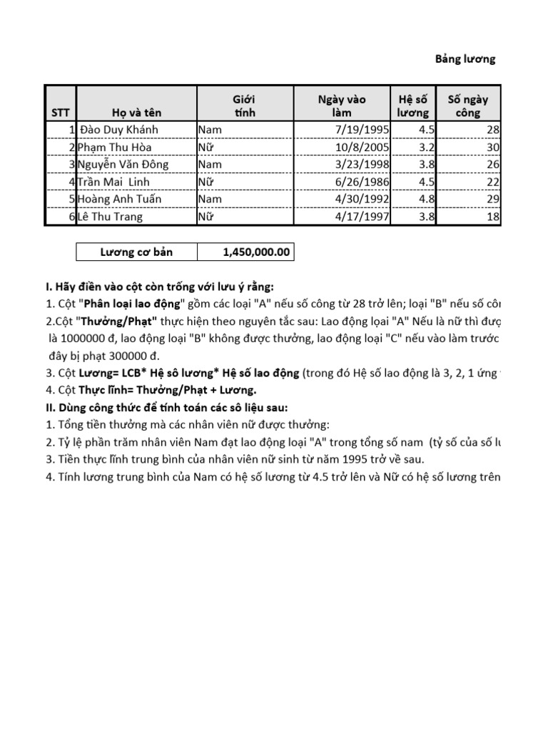 BT Excel (Bu I 8) | PDF