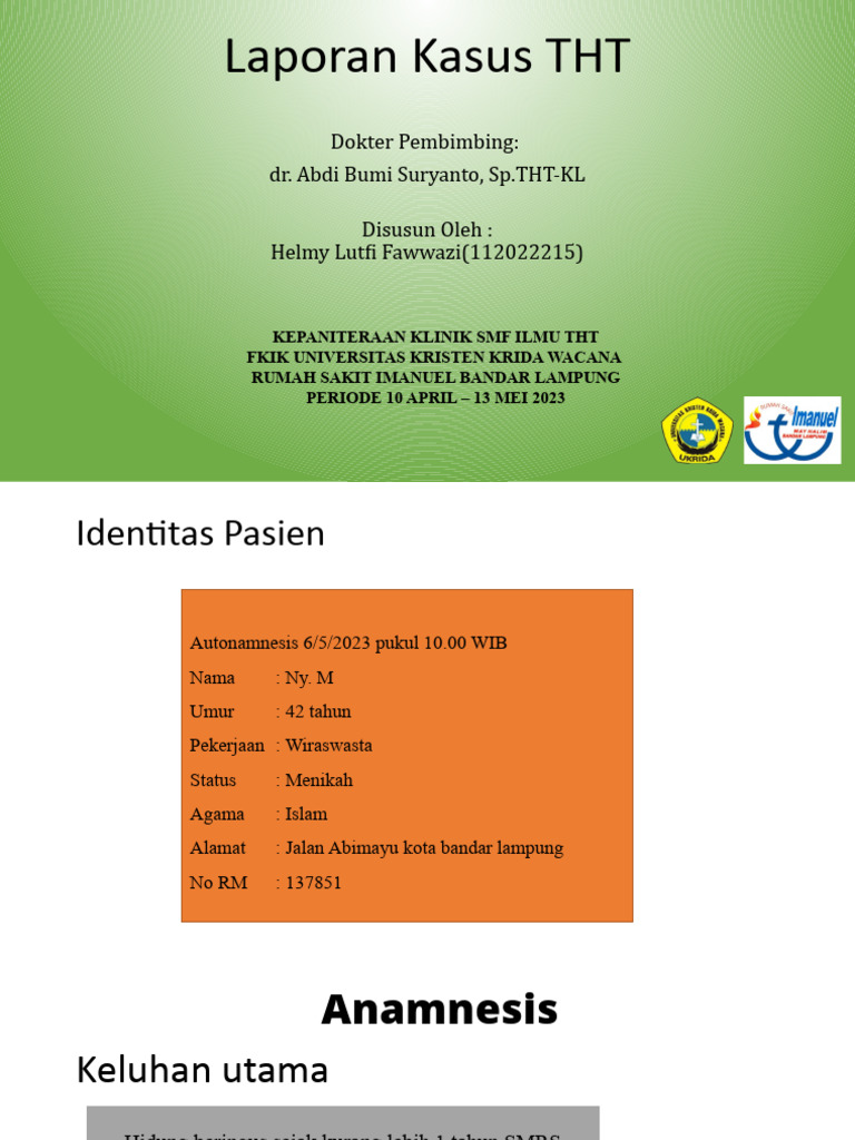 Laporan Kasus THT Helmy | PDF