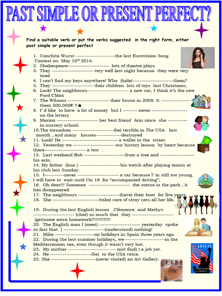 Past Simple Vs Present Perfect Grammar Drills 77540 | PDF