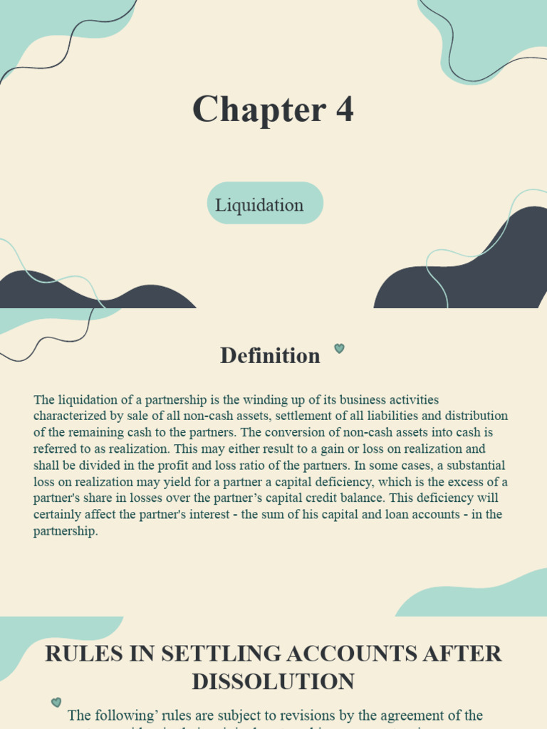 Partnership Corp. Chapter4 | PDF | Partnership | Liquidation