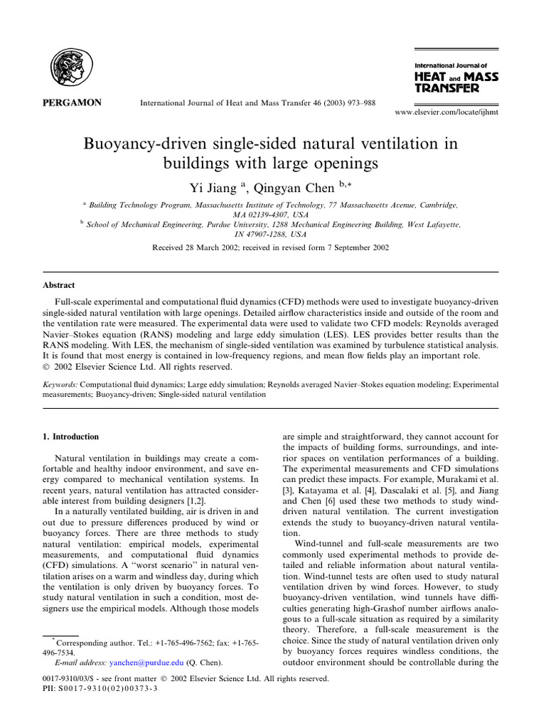 Buoyancy-Driven Single-Sided Natural Ventilation in Buildings With ...