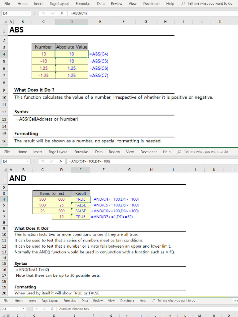 48 Functions in Excel Compiled | PDF