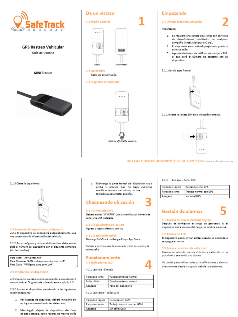 Manual de Usuario MINI Tracker | PDF