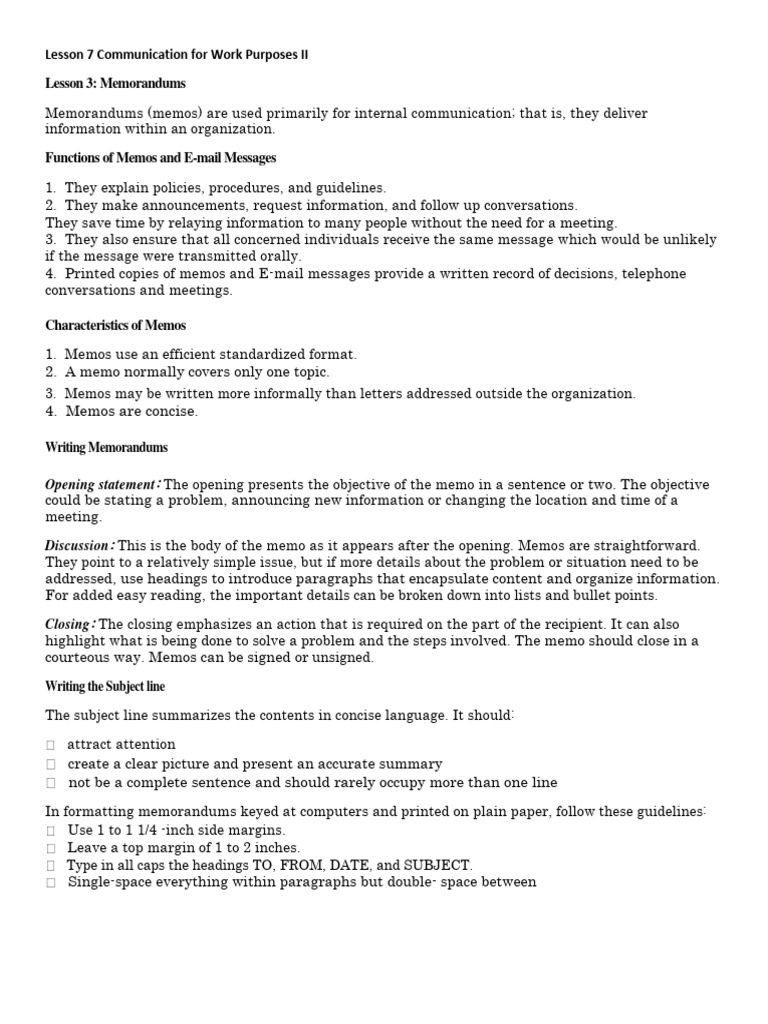 Communication for Work Purposes II | PDF