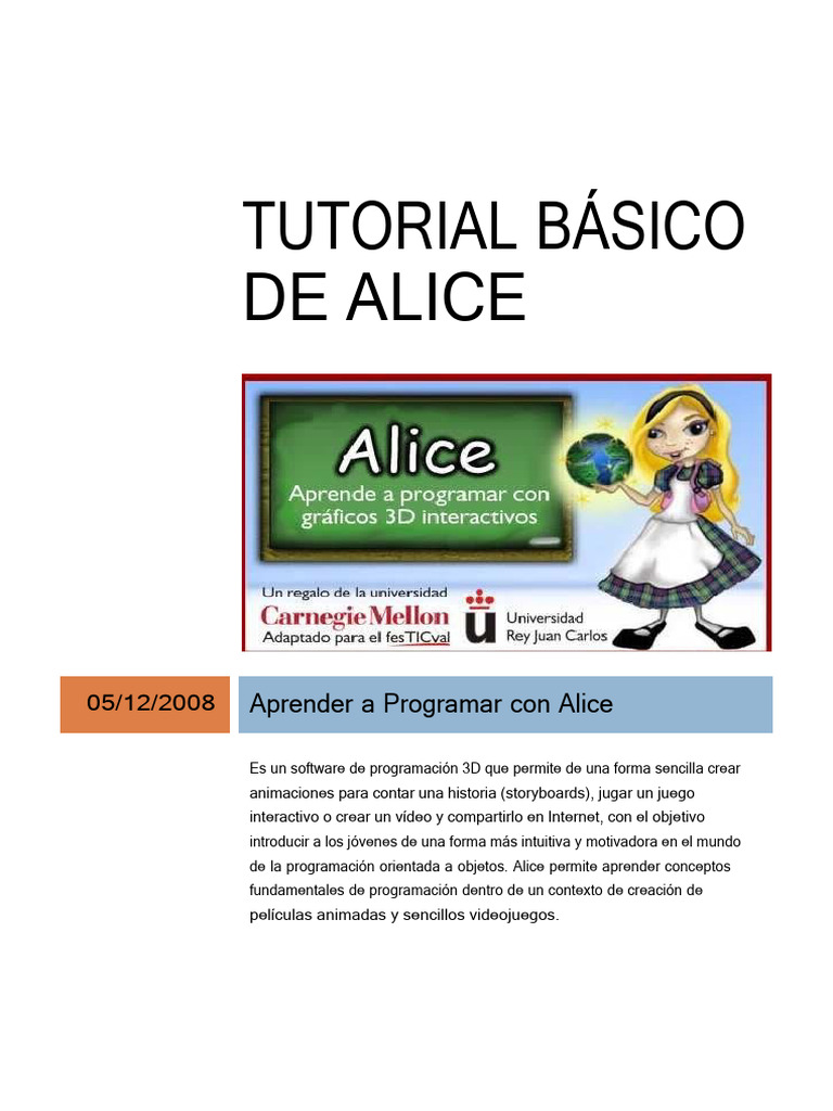 Tutorial Alice | PDF | Programación de computadoras | HTML