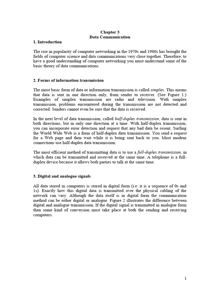 Handout 3 - Data Communications | PDF | Modulation | Duplex (Telecommunications)